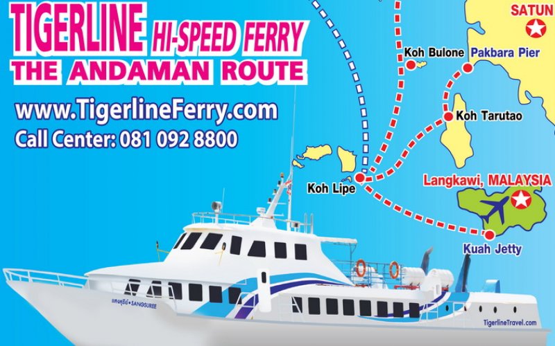 Tigerline Ferry: the main active routes in Thailand